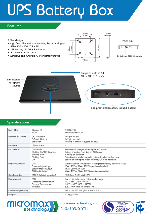 Battery Chargers & UPS - Micromax Technology